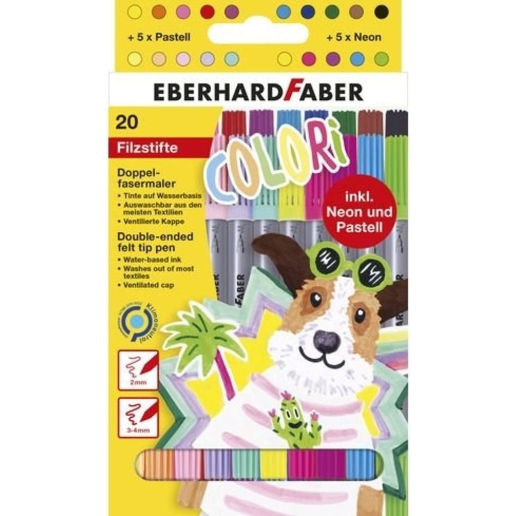 Eberhard Faber Colori Double Ended Felt-Tip Pens, 20, 1 set - Playpolis