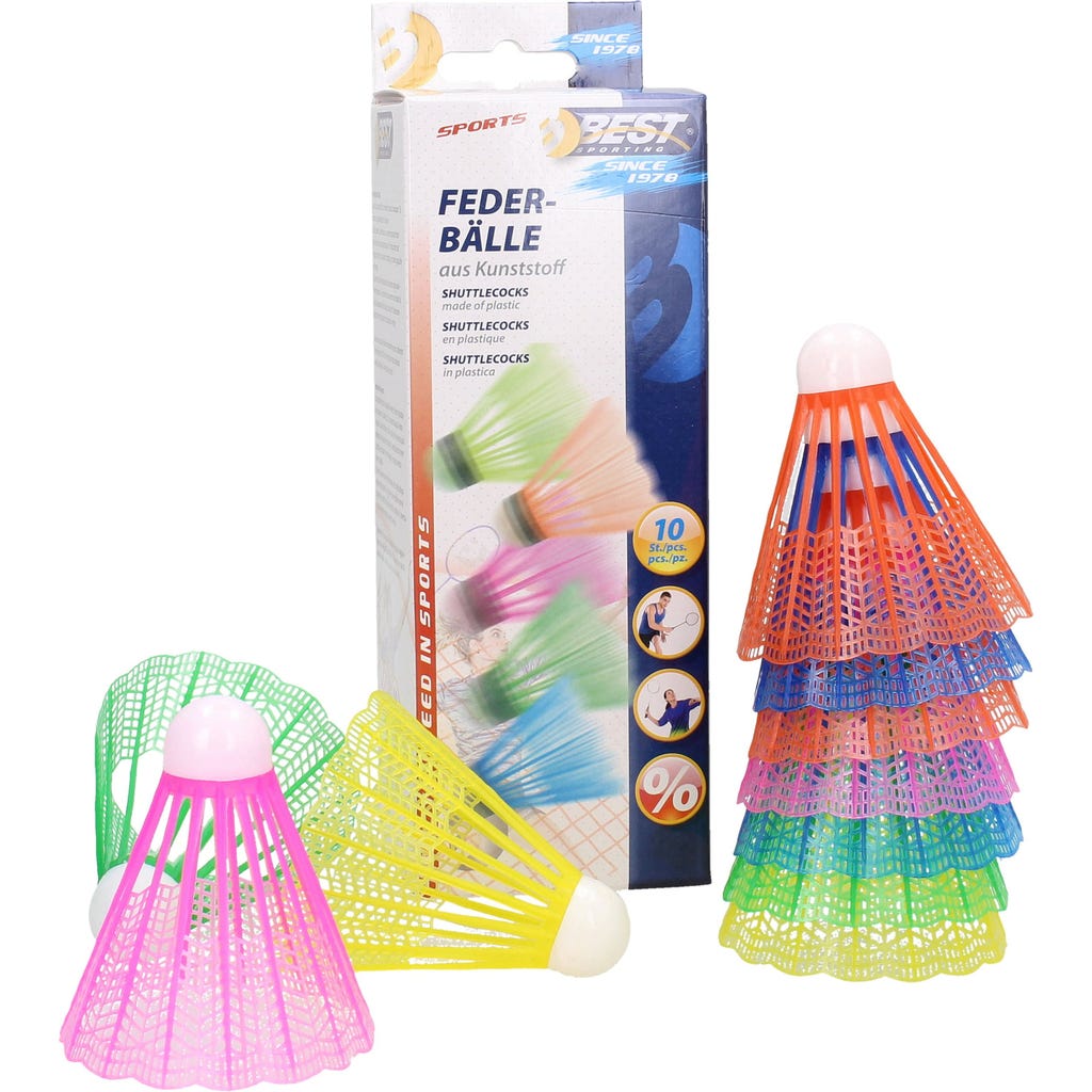 BEST Sport & Freizeit Badminton Shuttlecocks, 10 Pieces - Playpolis