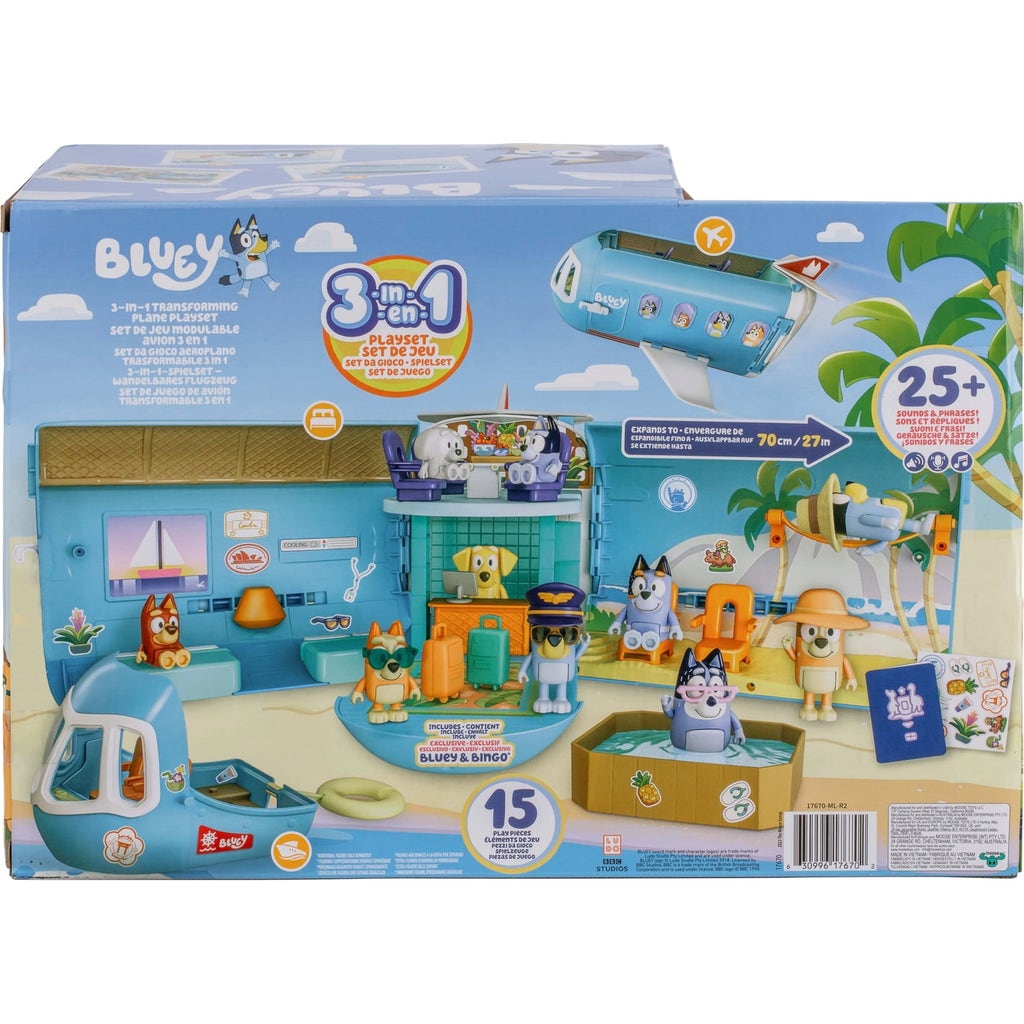 Bluey 3-in-1 Transforming Plane Playset - Playpolis