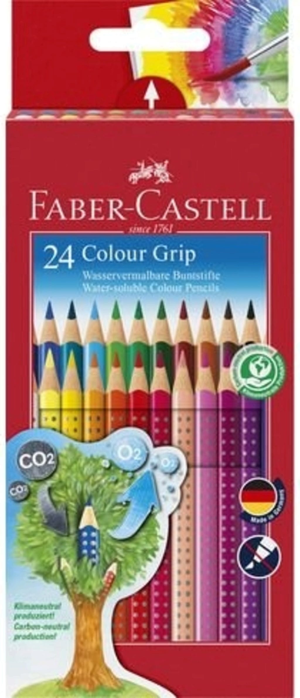Faber-Castell Grip Coloured Pencils, 24 Pack, 1 set - Playpolis