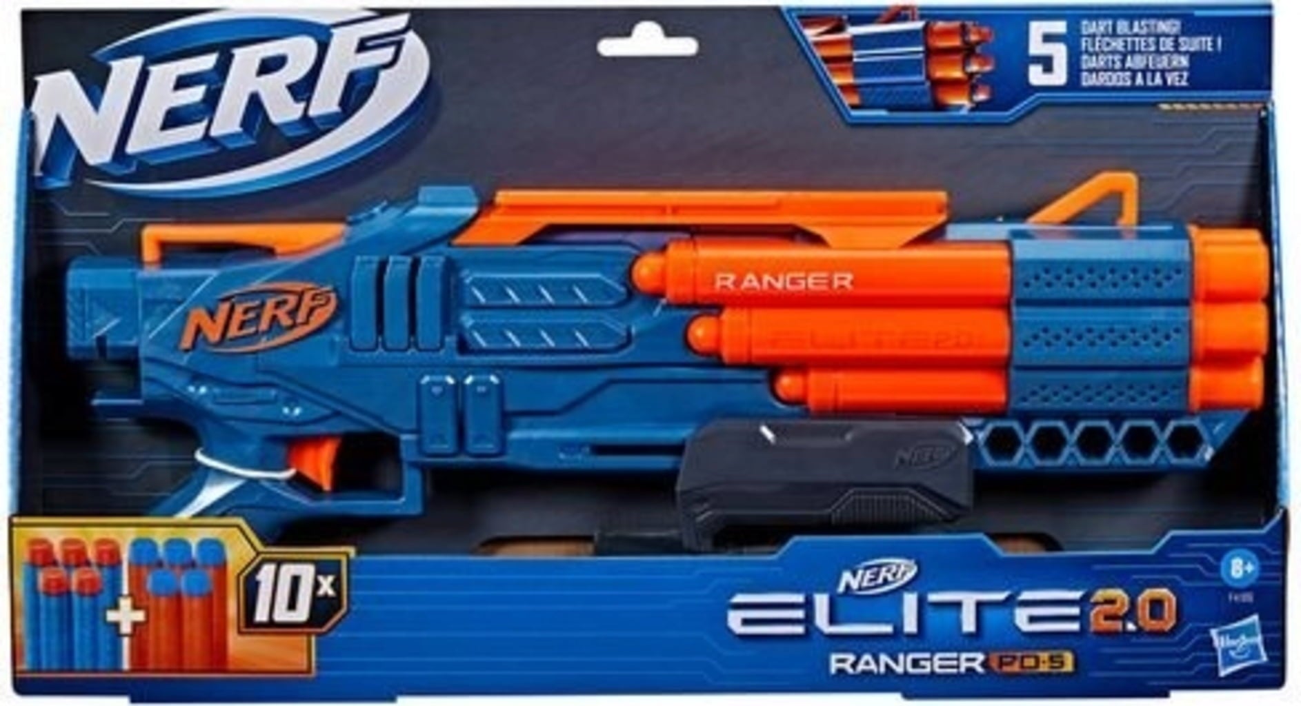 Toy Guns For Boys Nerf Elite 2.0 Ranger PD-5 Blaster, 5 Barrels, 10 ...